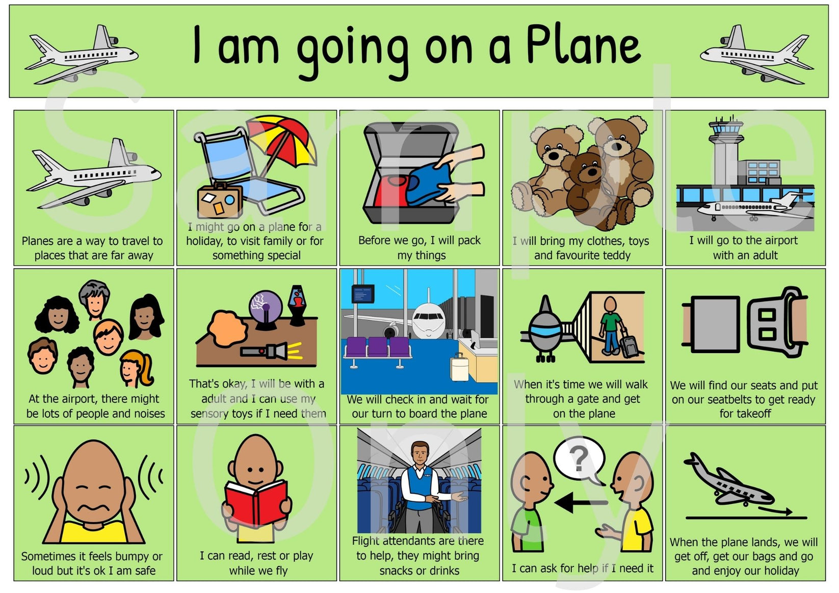 I am going on a Plane – T&T Visual Supports