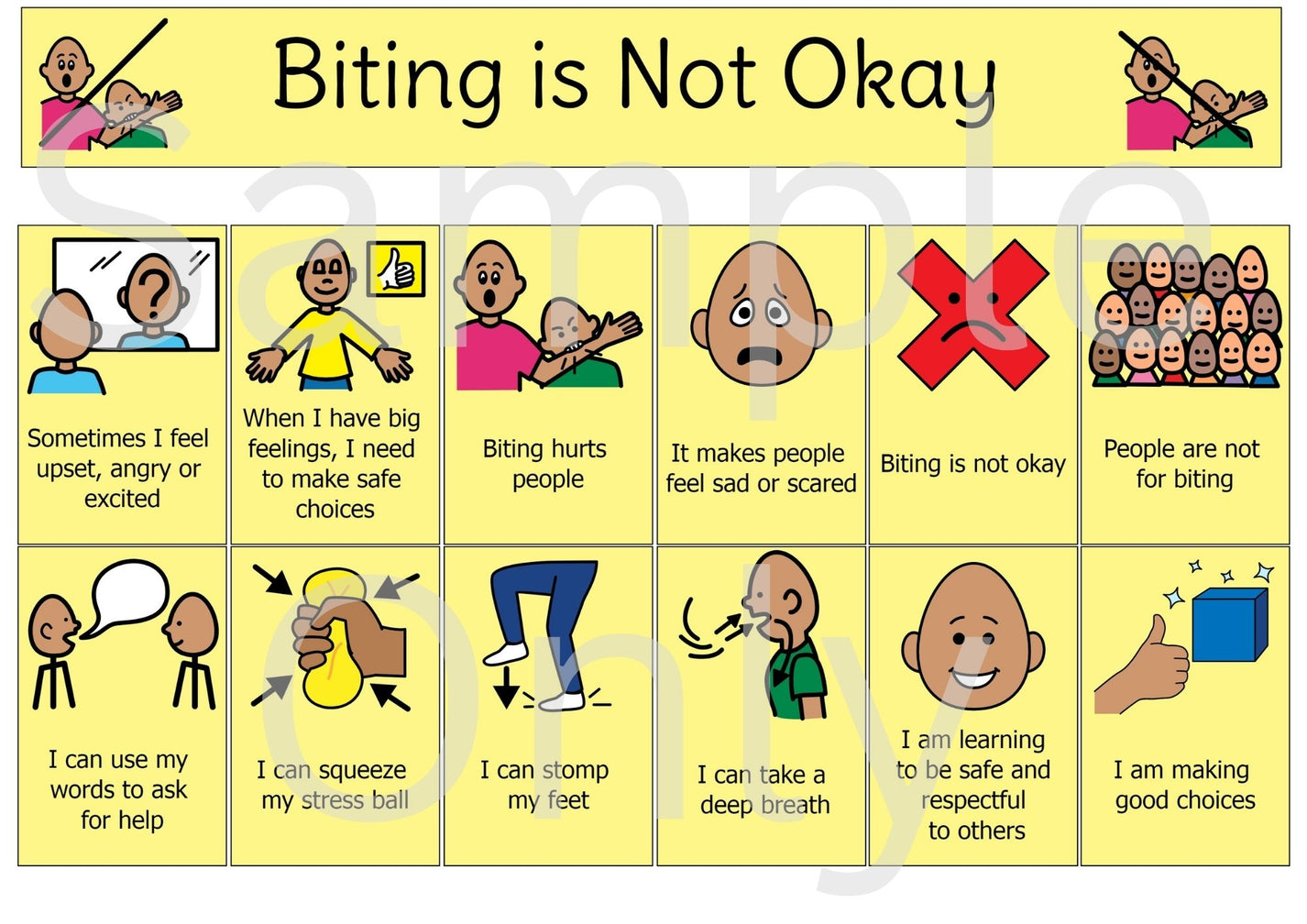 Biting is Not Okay – T&T Visual Supports