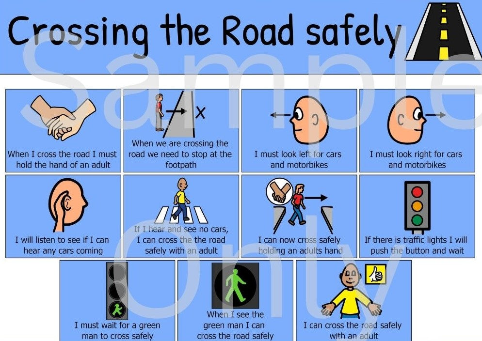 Crossing the Road safely – T&T Visual Supports