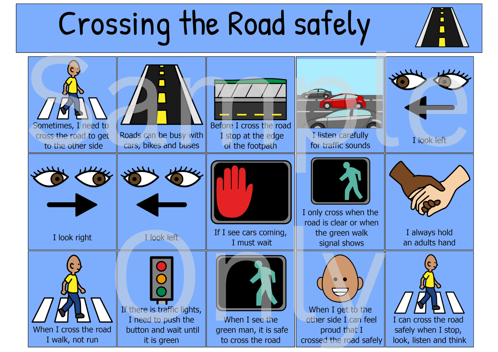 Crossing the Road safely – T&T Visual Supports