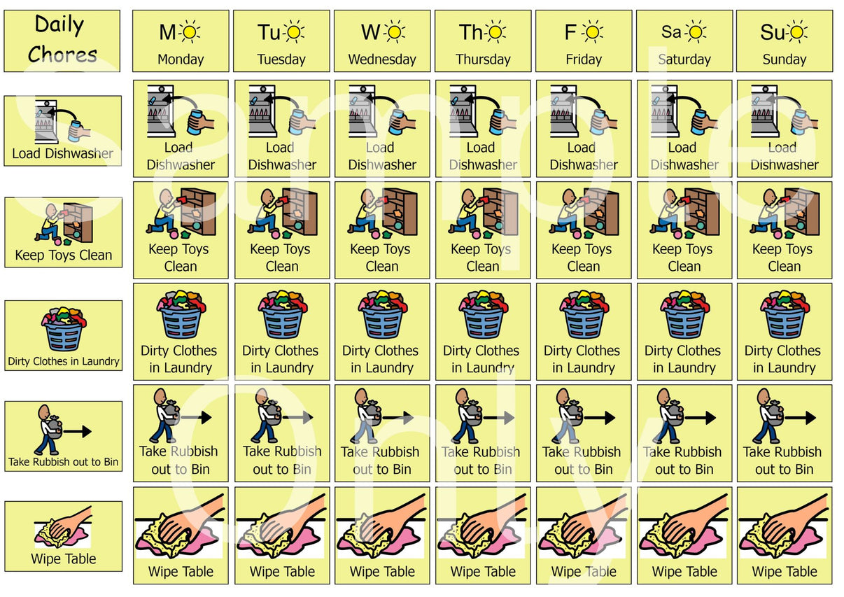 Daily Chores – T&T Visual Supports