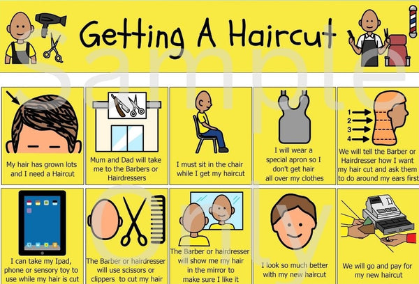 Getting A Haircut – T&T Visual Supports