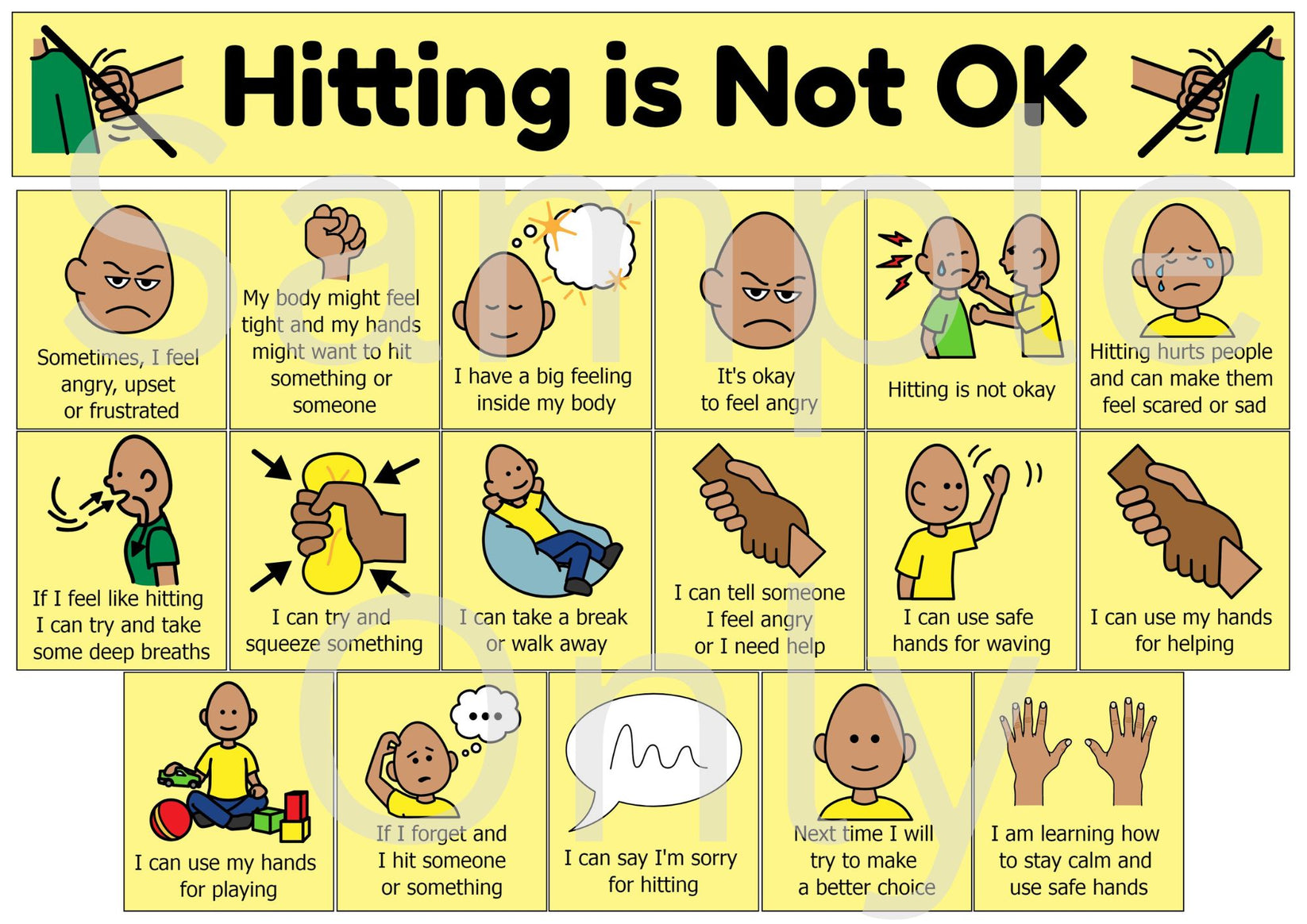 Hitting is Not OK – T&T Visual Supports