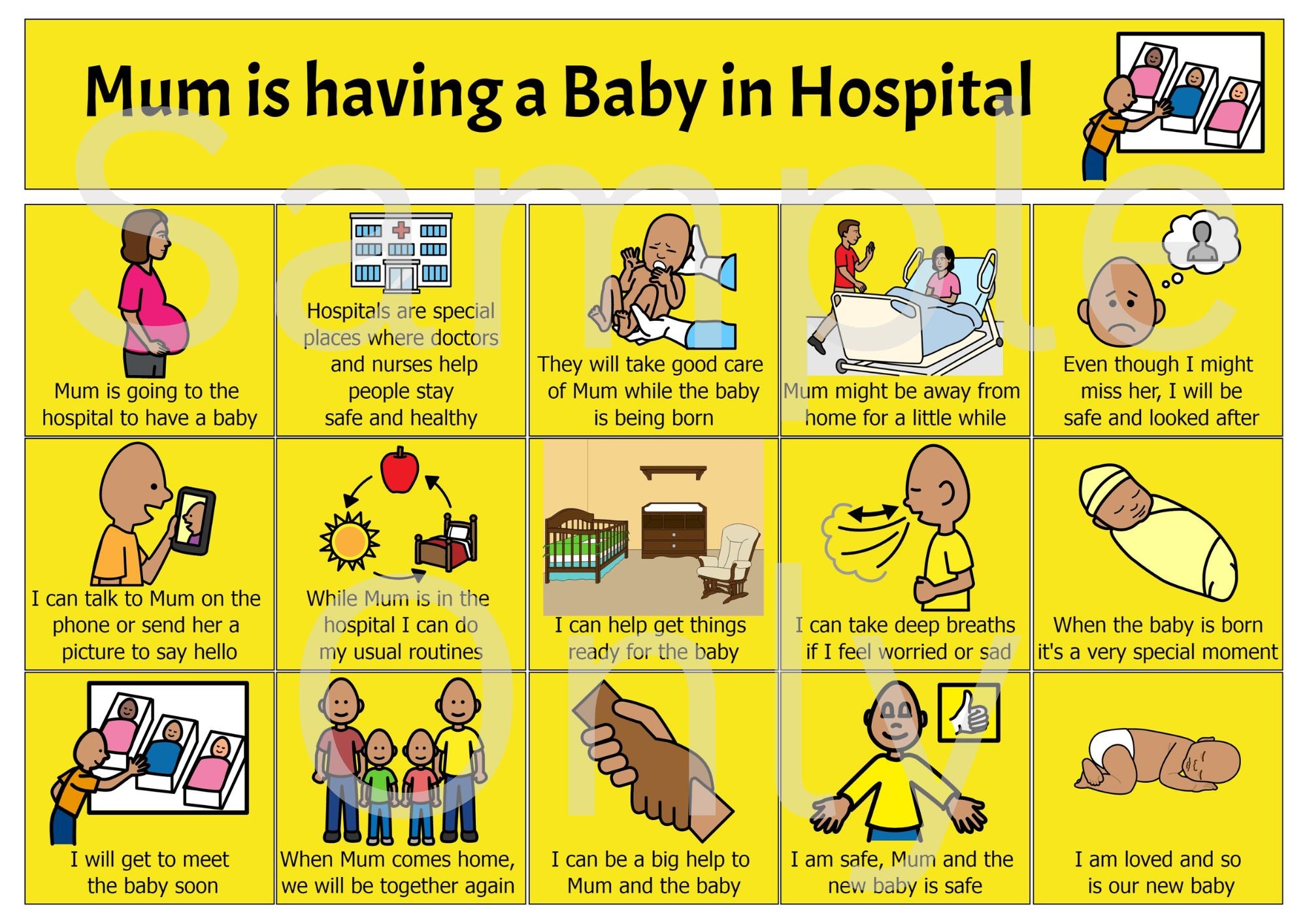 Mum is Having a Baby in Hospital – T&T Visual Supports