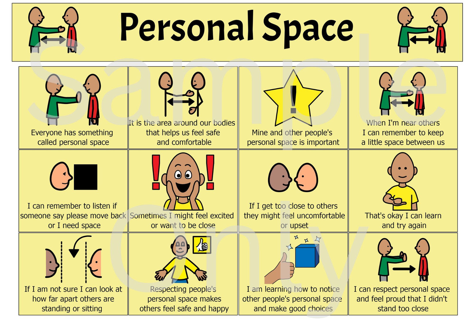 Personal Space – T&T Visual Supports