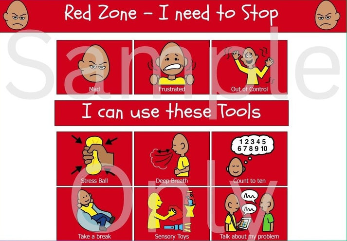 Red Zone - I need to Stop – T&T Visual Supports