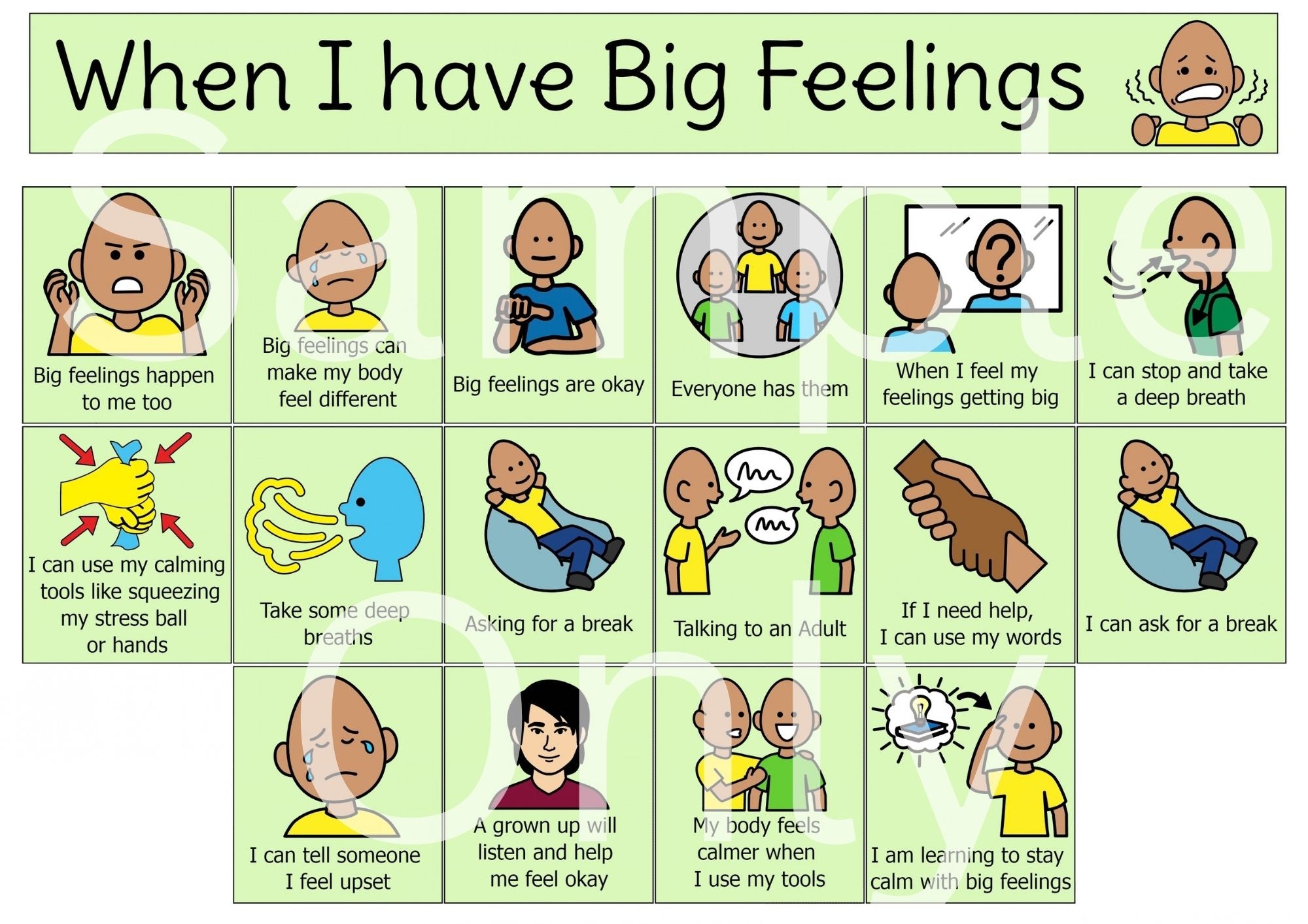 When I have Big Feelings – T&T Visual Supports